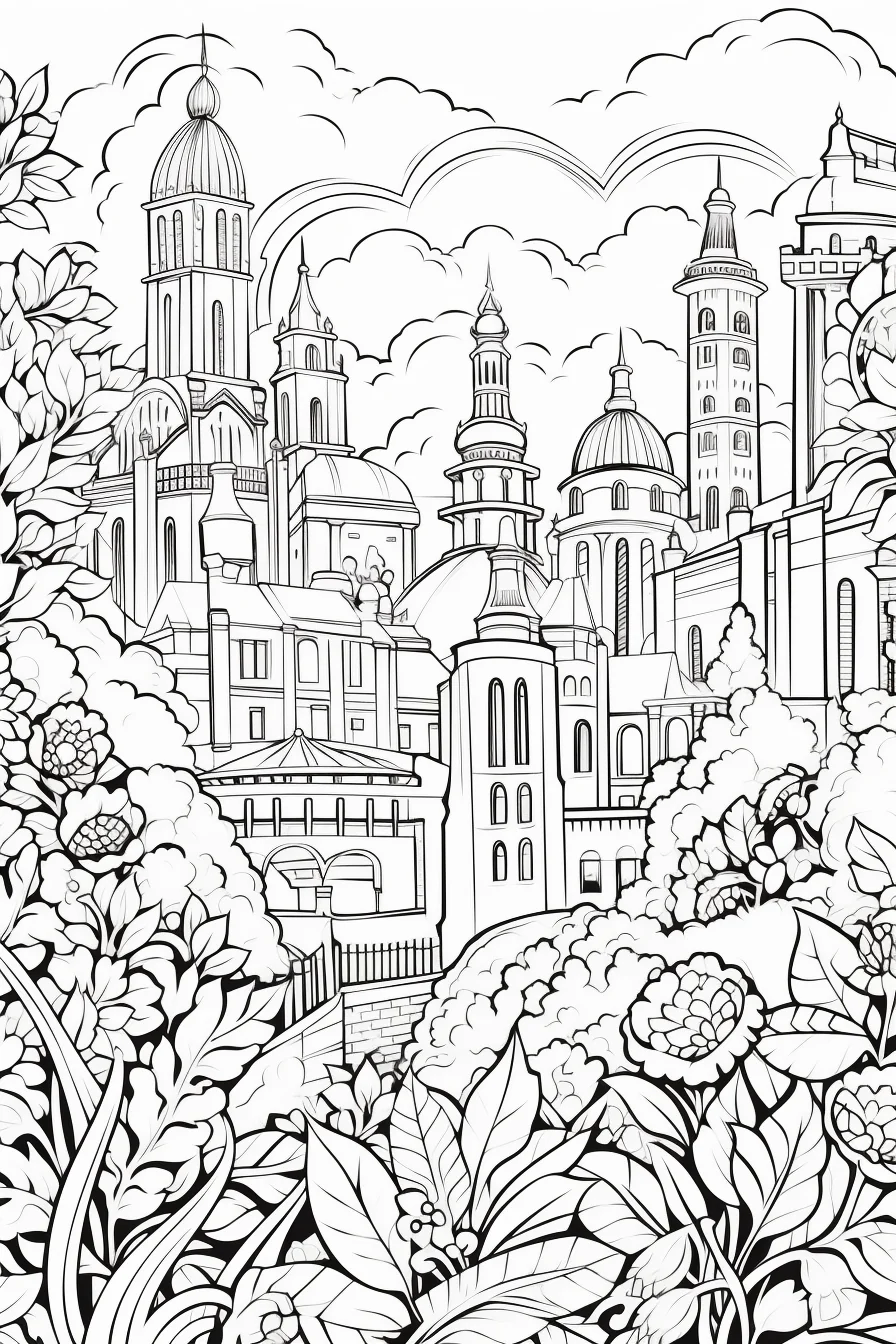 Fantastic Cities Coloring Pages – BUJO ART