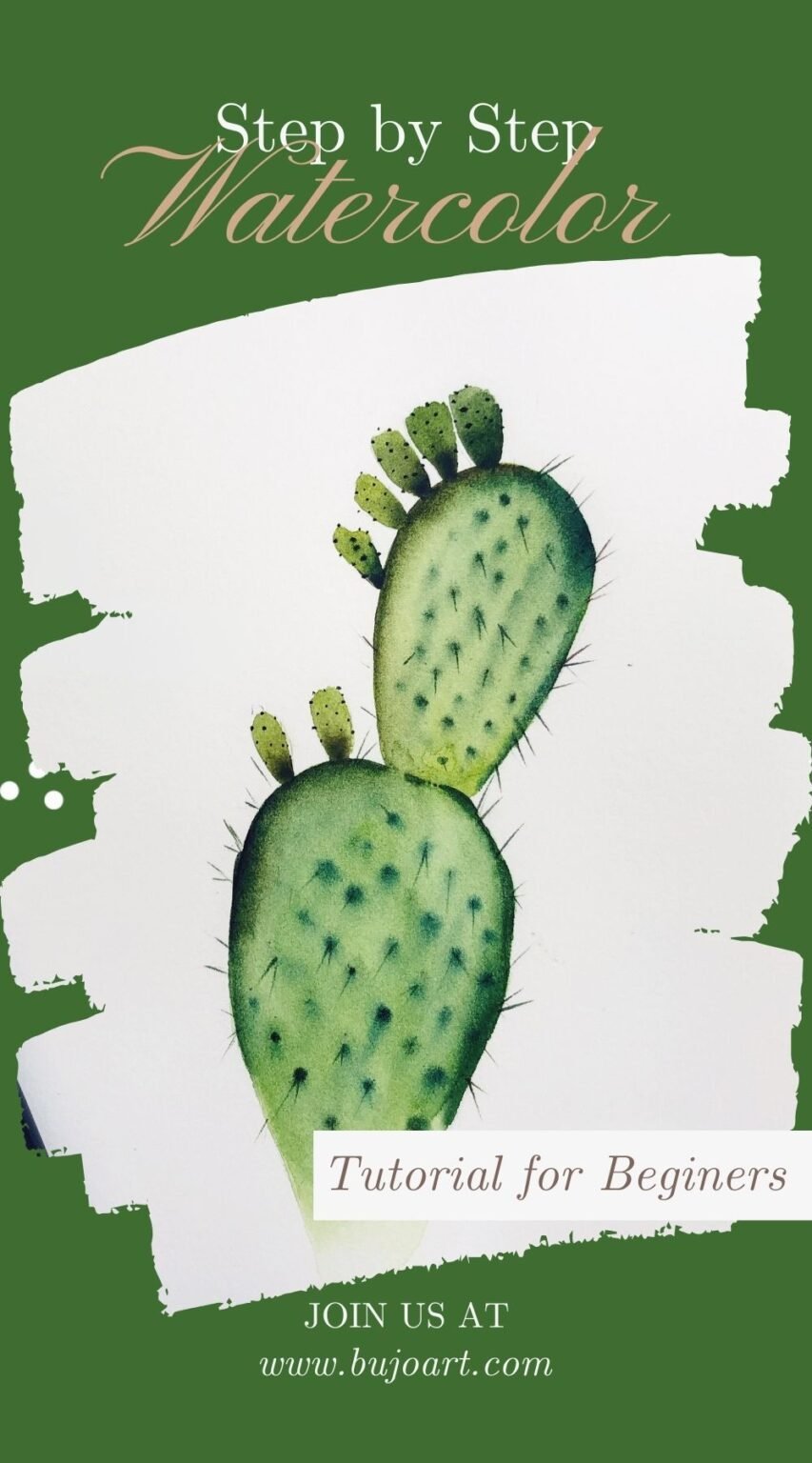 step by step painting cactus paint by watercolor – BUJO ART
