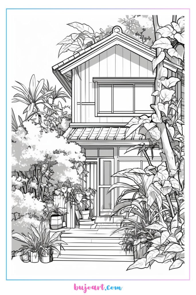 adult coloring pages houses – BUJO ART