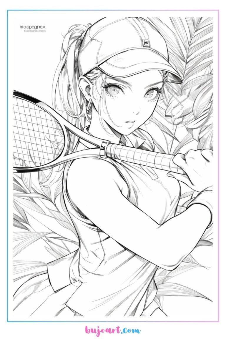 tennis coloring page – BUJO ART