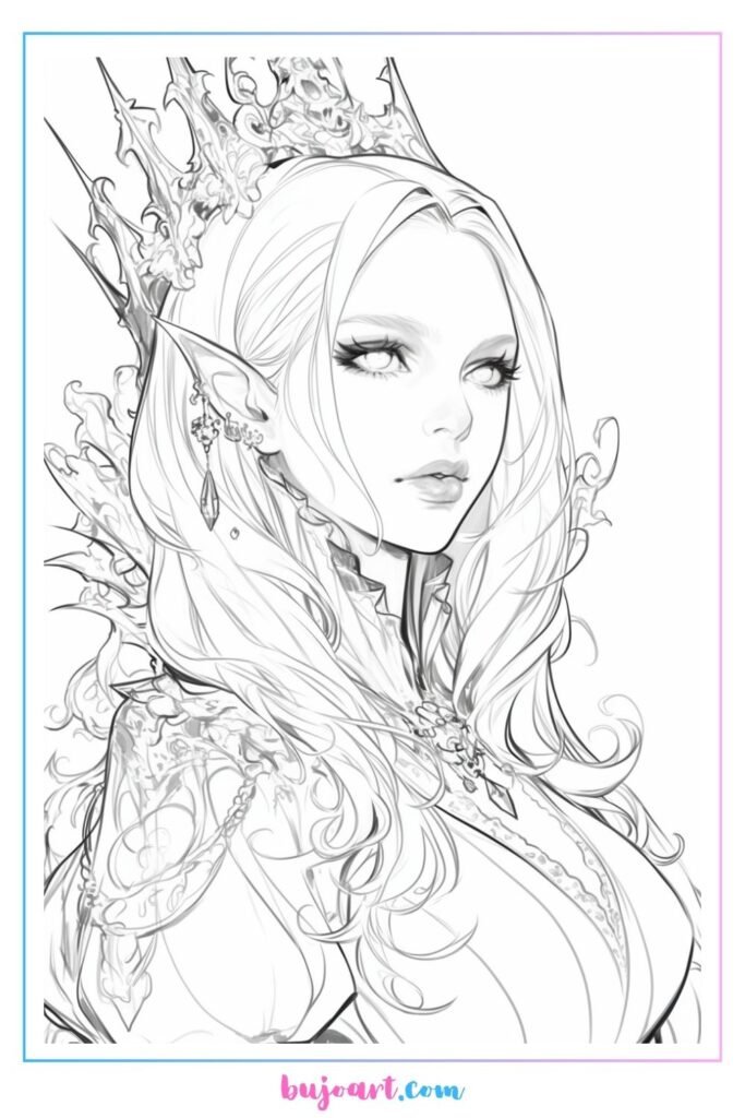 queen coloring page – BUJO ART