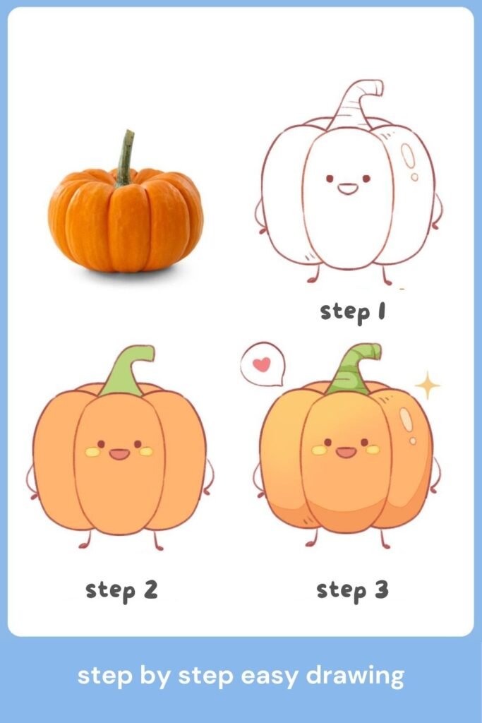 how to draw a pumpkin step by step – BUJO ART