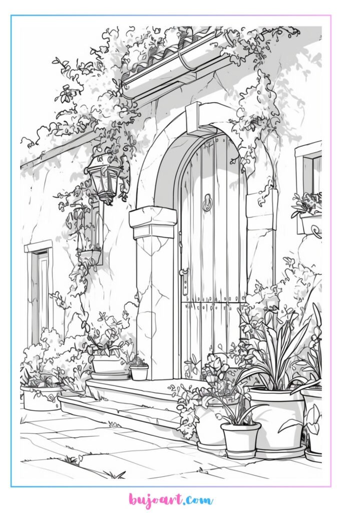 adult coloring pages houses – BUJO ART