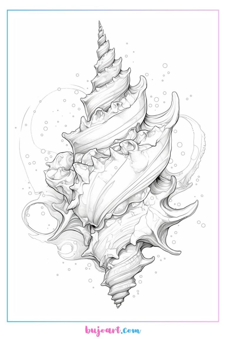 seashell coloring pages – BUJO ART
