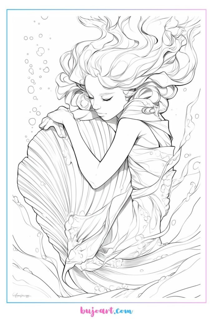 seashell coloring pages – BUJO ART