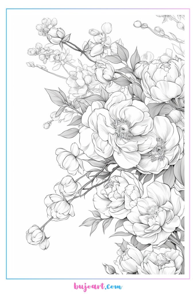 beautiful flower coloring pages – BUJO ART