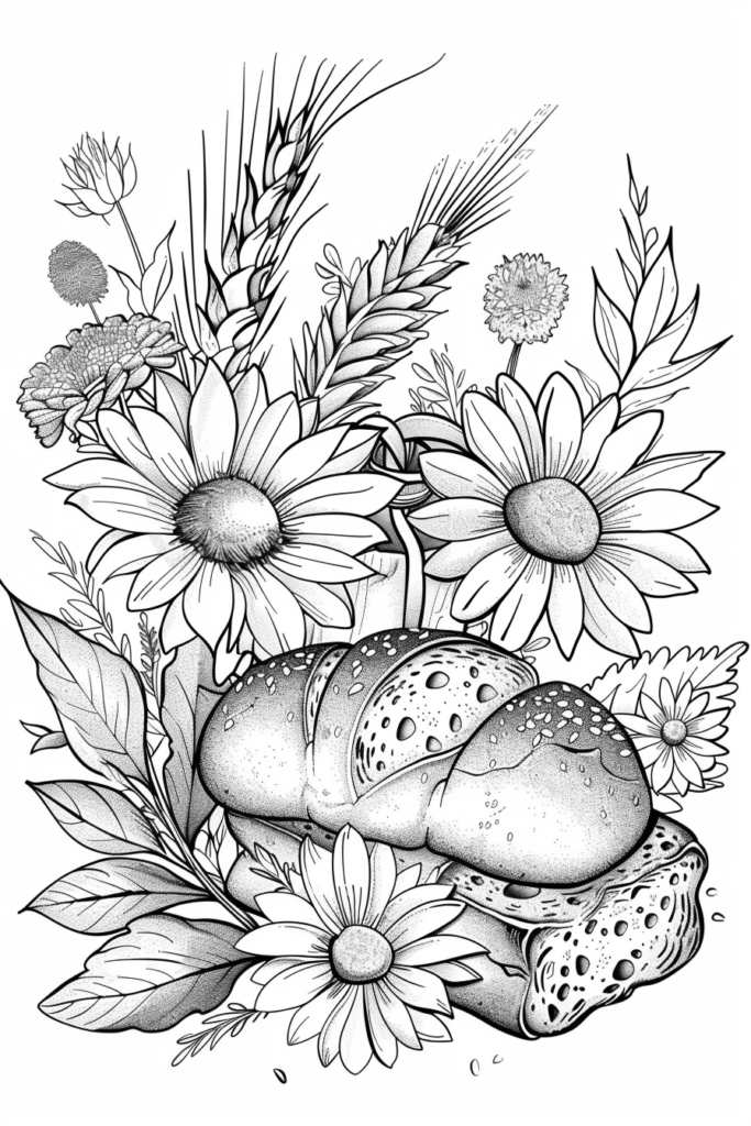 bread color page free printables – BUJO ART
