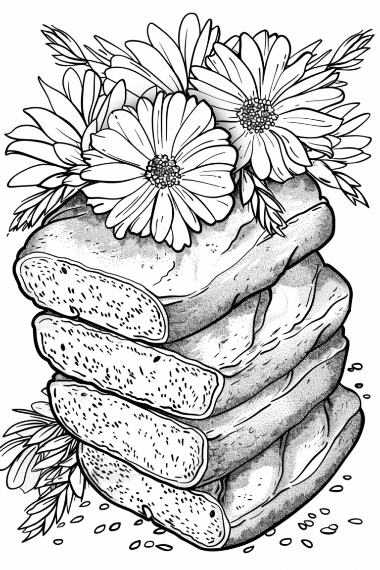 bread color page free printables – BUJO ART