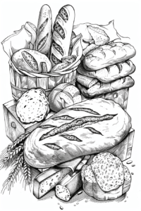 bread color page free printables – BUJO ART