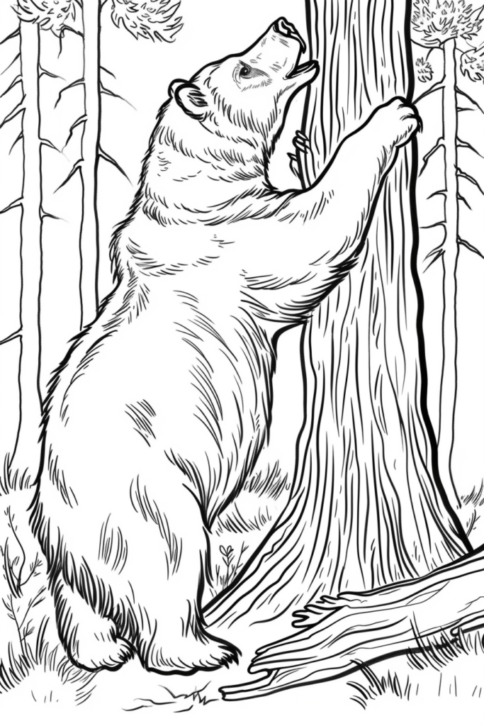 brown bear coloring page – BUJO ART