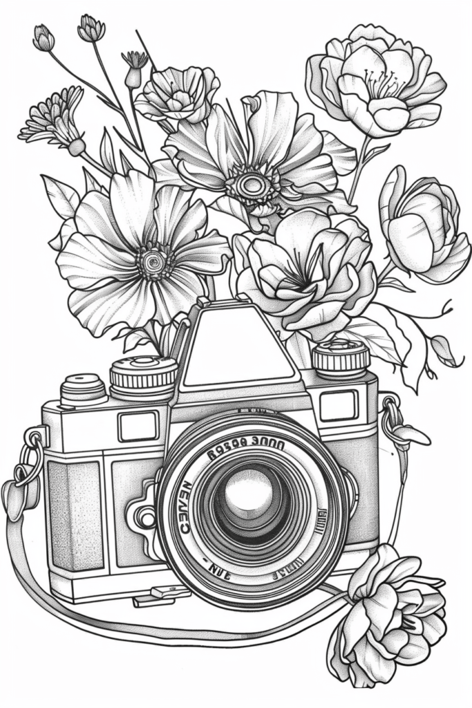 camera coloring page free printables – BUJO ART