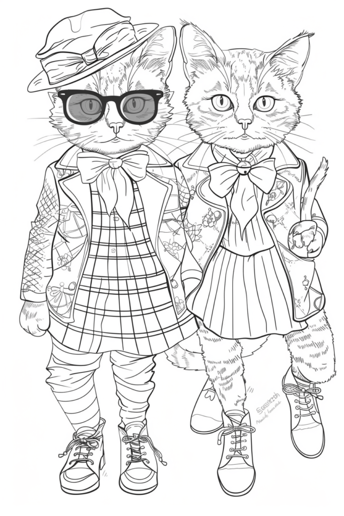 cat and hat coloring pages free printables cat adult coloring pages ...
